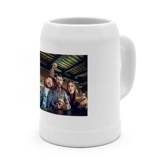 Halbă de bere personalizată online și imprimată cu poza ta